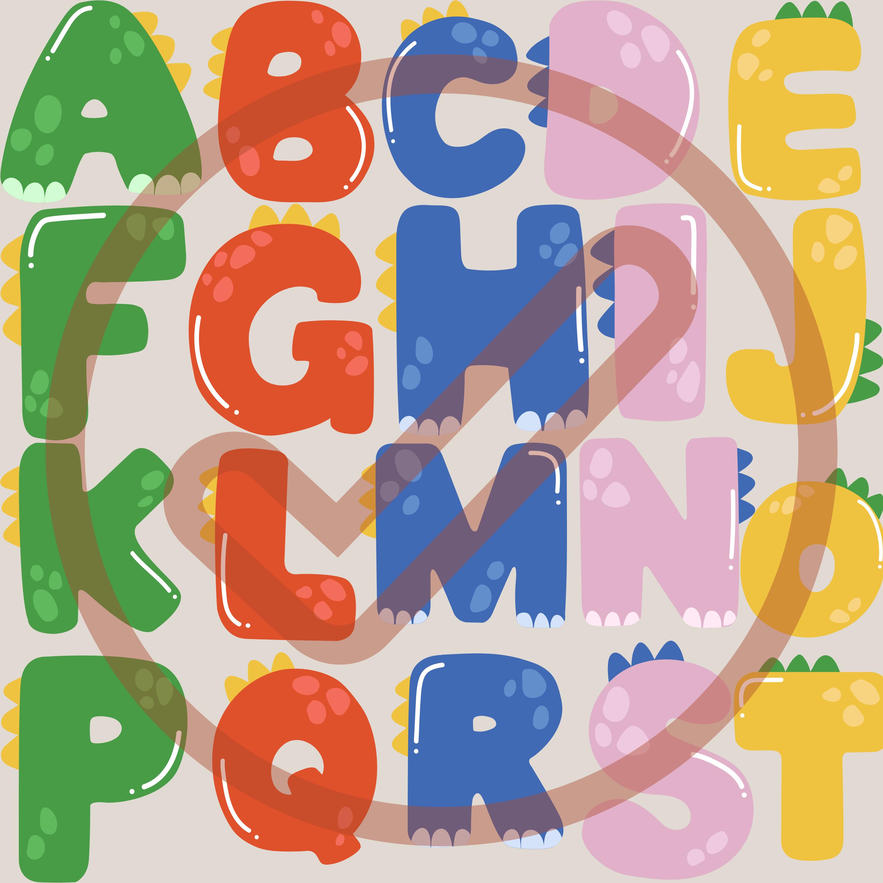 2 Alphabets Dinosaur PNG Bundle - HD Quality Dino-themed Letters ...