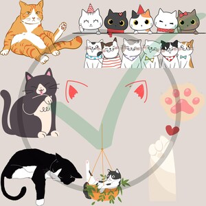 70 PNG Cat Clipart Bundle – High-quality Digital Cat Illustrations for ...