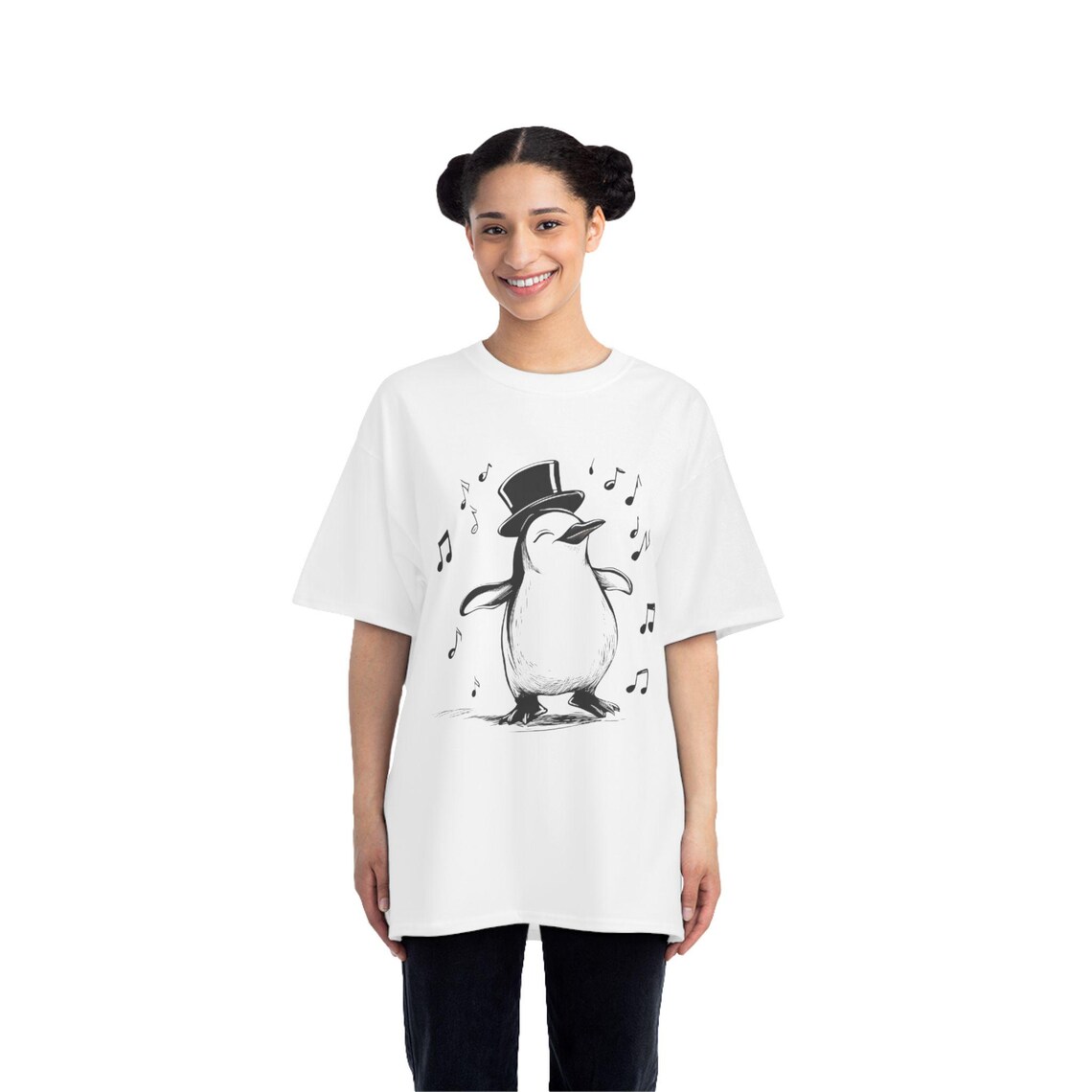 Musical Penguin Art PNG – Whimsical Dancing Penguin Design for Mugs, T ...
