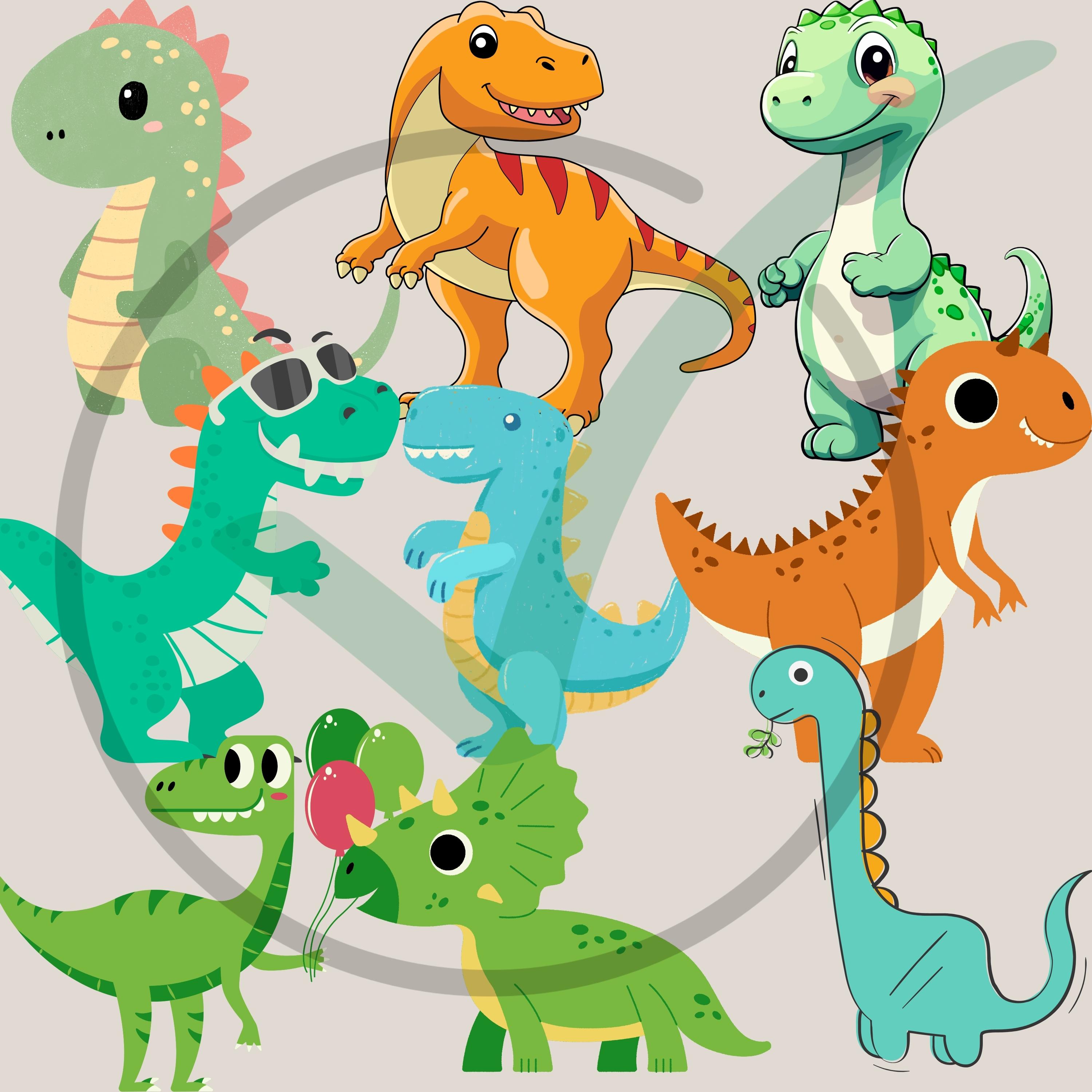 70 PNG Dinosaur Bundle | Cute Dino Clipart for Kids T-shirts, Party ...