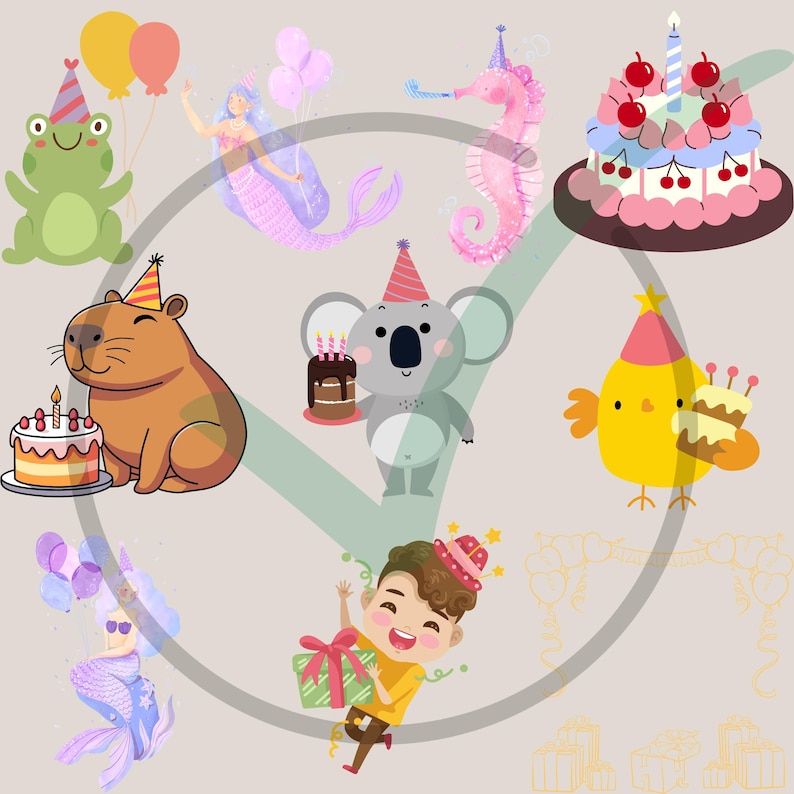 100+ Birthday PNG Clipart Bundle | Cute Balloons, Cakes, and Party ...