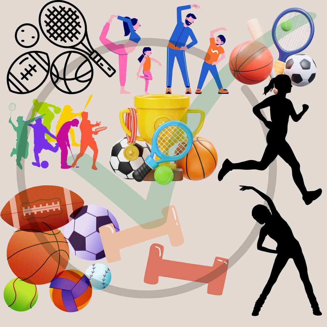 80 PNG Sport Bundle High-resolution Clipart Sports-themed Projects ...