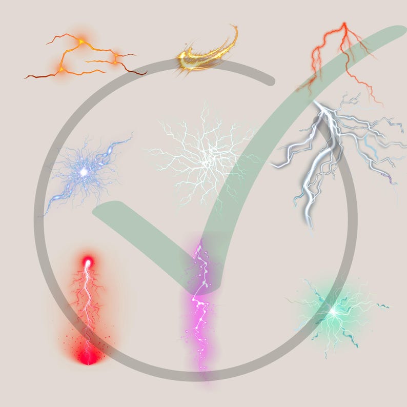 70 PNG Lightning Clipart Bundle | Thunderstorm Effects, Electric ...