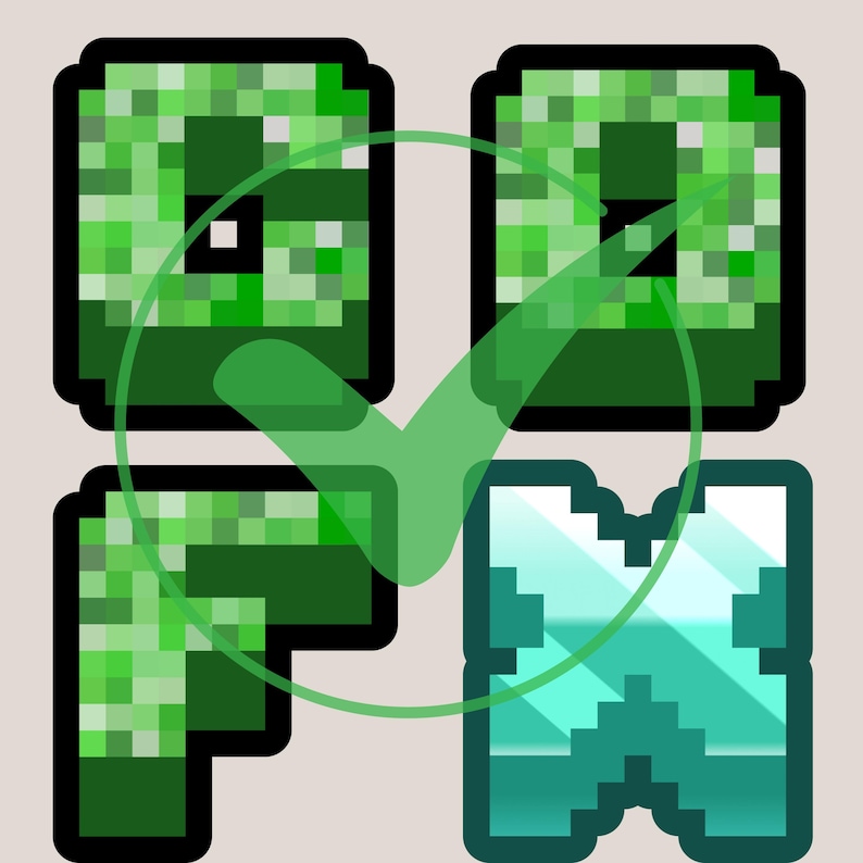 Minecraft Alphabet PNG – A-Z Block Letters for Scrapbooking, T-shirts ...