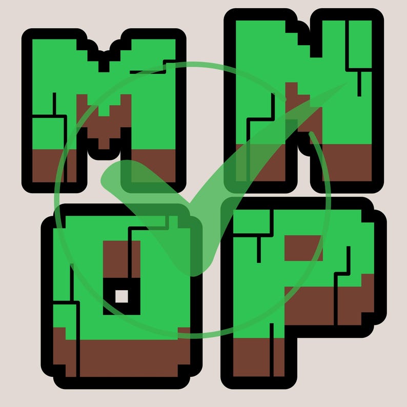 Minecraft Alphabet PNG – A-Z Block Letters for Scrapbooking, T-shirts ...