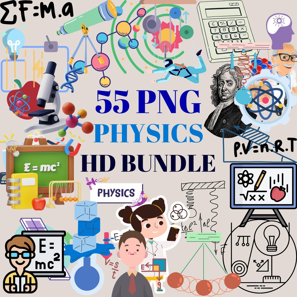 55 Physics PNG Clipart Bundle - High-quality Science Illustrations for ...
