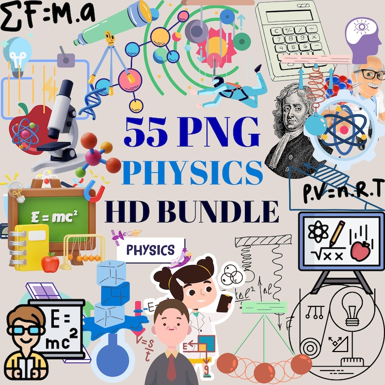 55 Physics PNG Clipart Bundle - High-quality Science Illustrations for ...