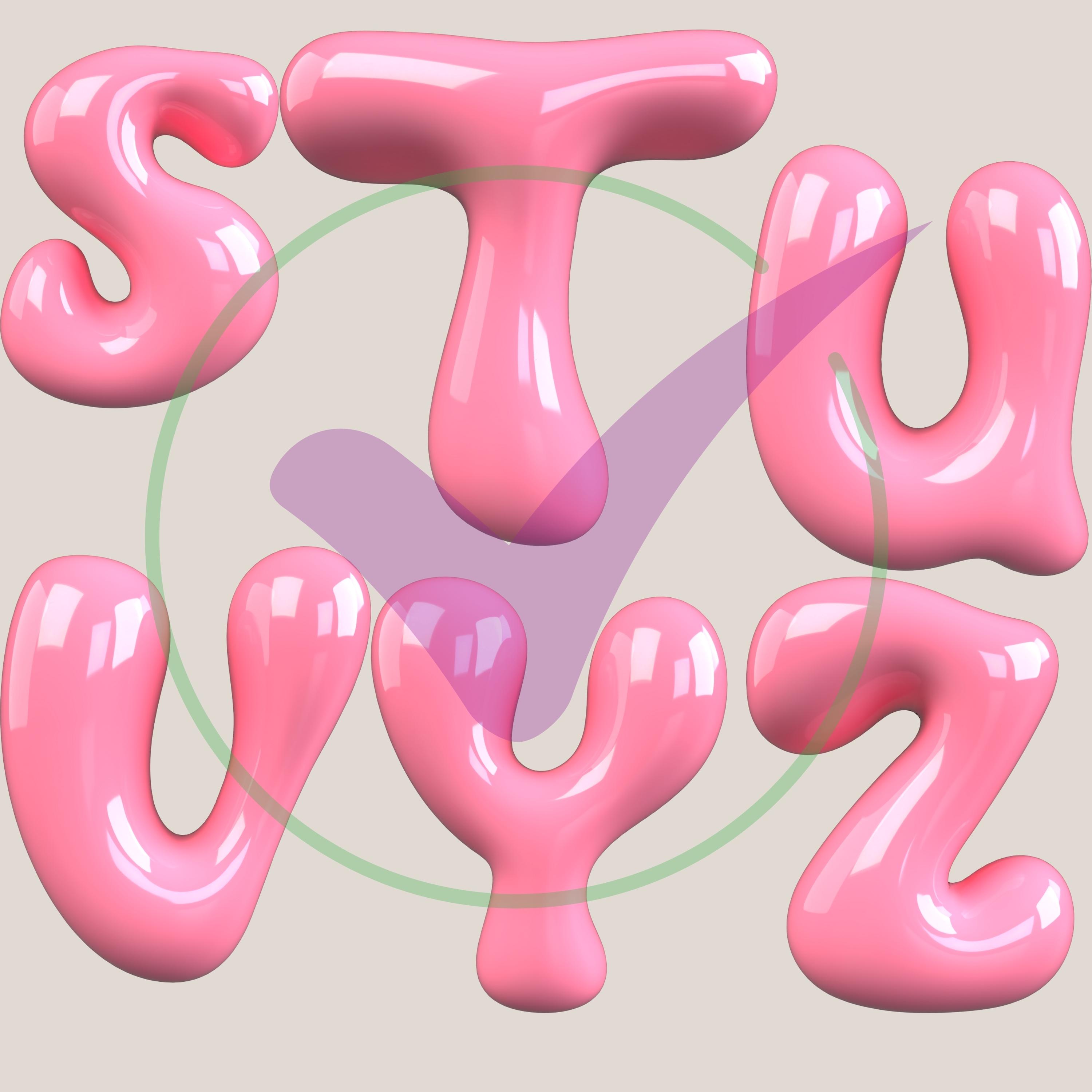 Bubblegum Alphabet PNG Bundle – A-Z 3D Pink Letters for Scrapbooking ...