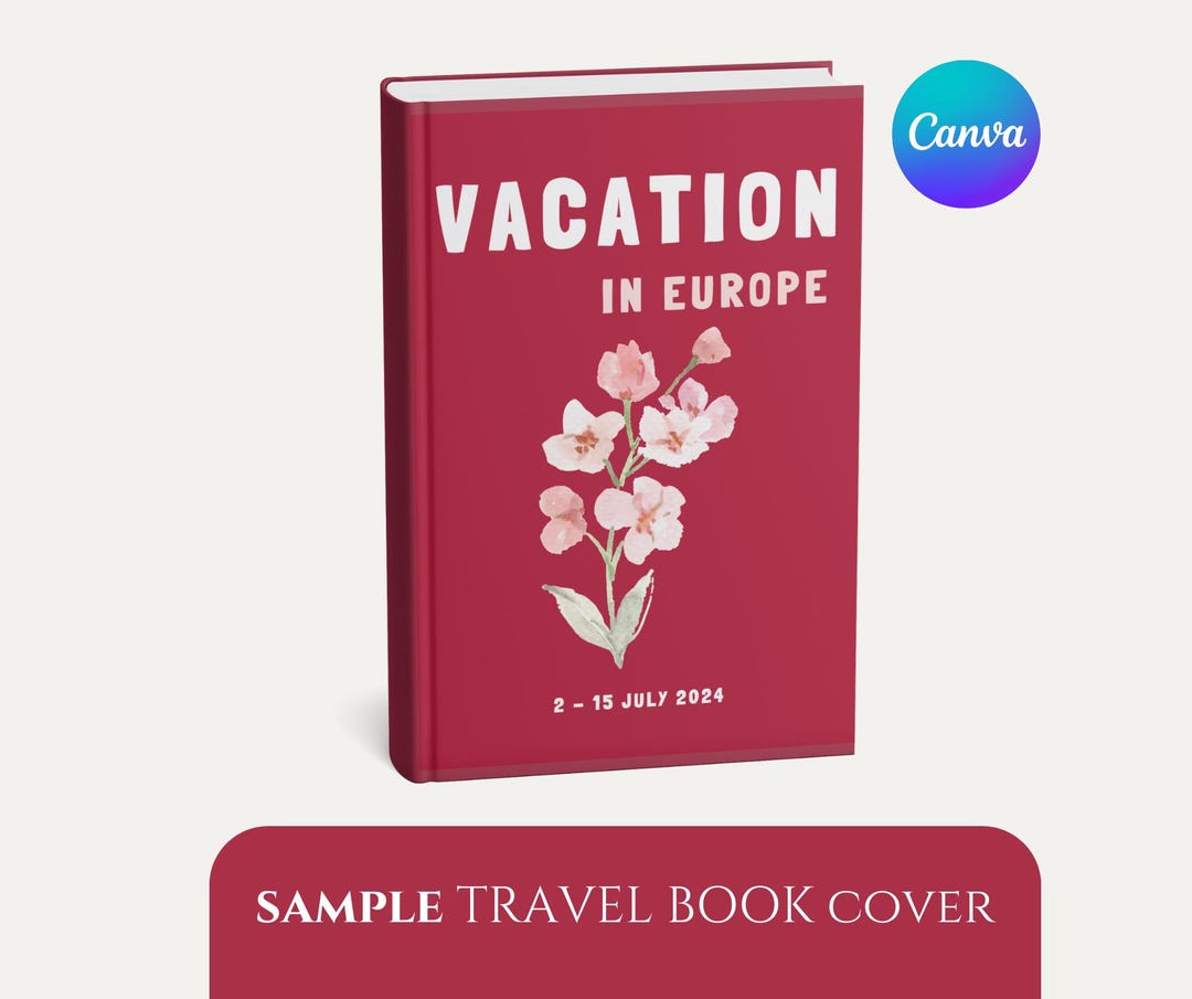 Sample Travel Photo Book Cover Canva Template Bundle Printable Coffee ...