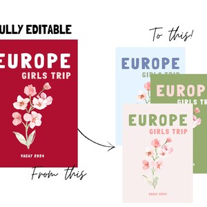 Europe Travel Photo Book Covers Canva Template Bundle Printable Coffee ...