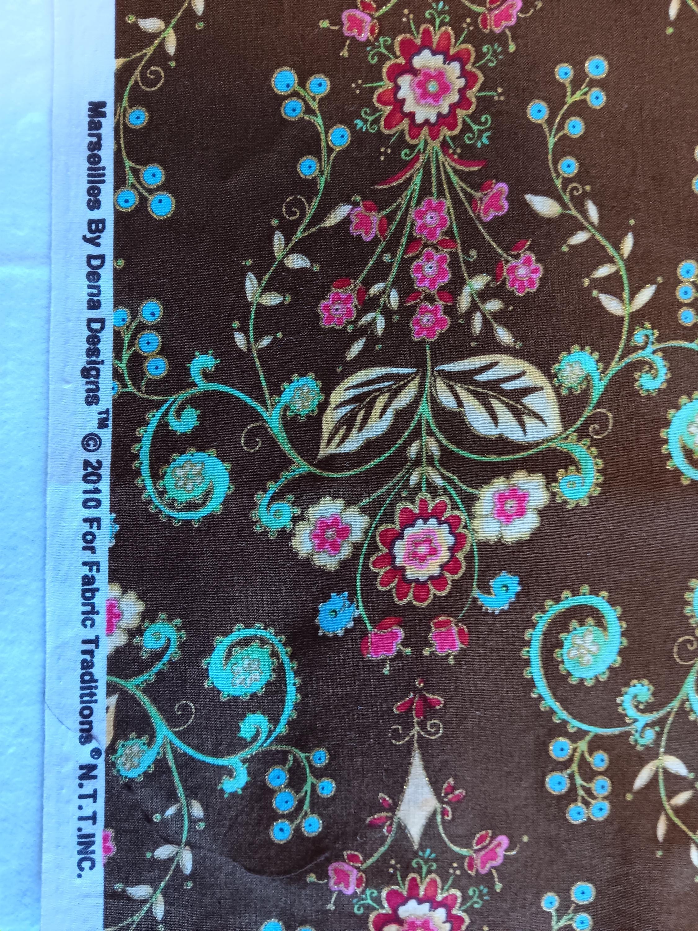 Marseilles by Dena Designs Chocolate Brown Floral Cotton Fabric ...