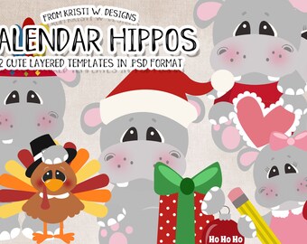 Hippo Calendar - Etsy