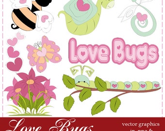 Love bugs clipart | Etsy