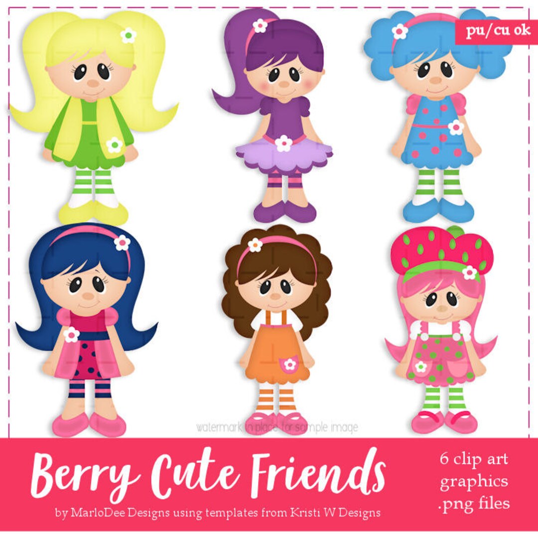 Berry Cute Friends Clip Art - Etsy