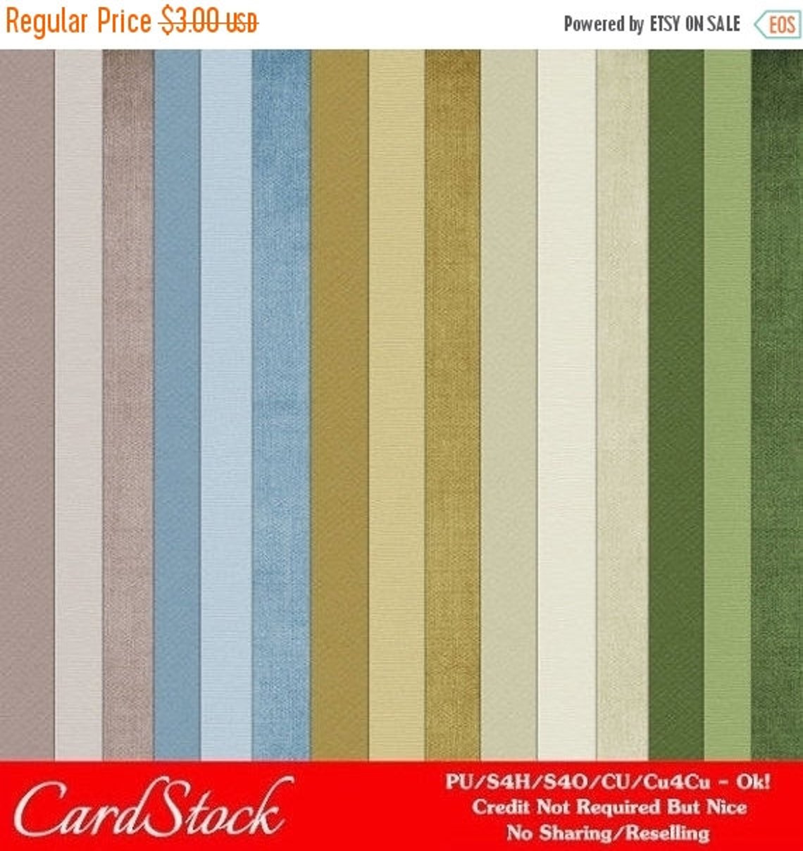 Nature Colors 3 Cardstock | Digital Designer Tool - Etsy