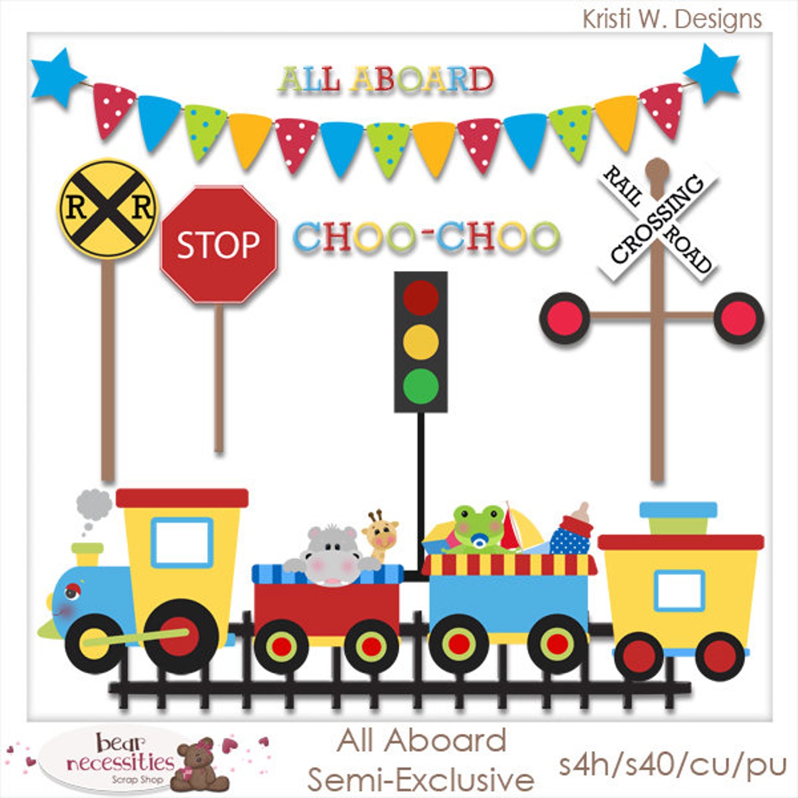 All Aboard Train & Conductors - Layered Templates by Kristi W Designs ...