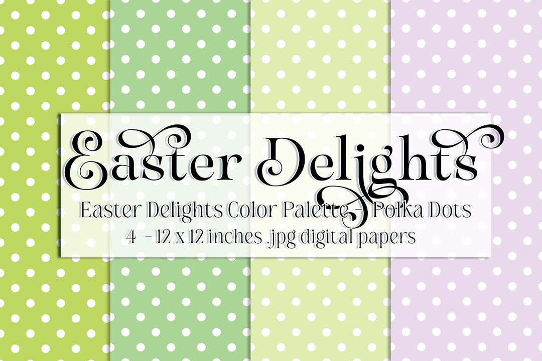 Easter Paper | Easter Scrapbook Paper | Digital Scrapbook Paper | Polka Dot | Easter Polka Dot ...
