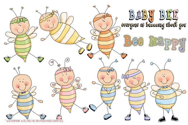 Baby Bumble Bees Clip Art Graphics by Alice Smith - Etsy