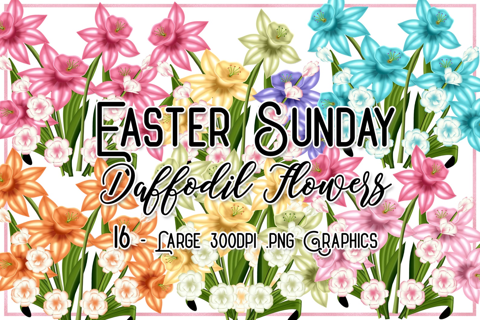 Daffodil Flower Graphics Easter Sunday Color Palette | Etsy
