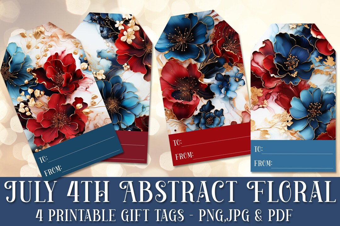 July 4th Gift Tags | Gift Tag Png | Fourth of July Packaging Sticker ...