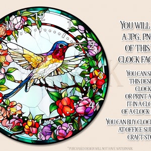 Hummingbird Wall Clock Hummingbird Clock Face Stained Glass - Etsy
