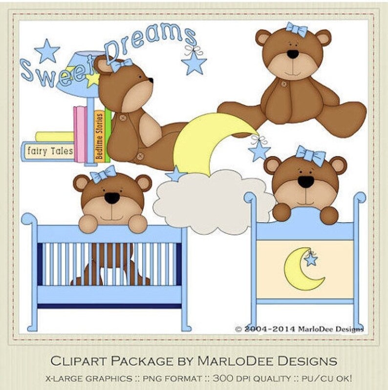 Baby Shower Graphics | Blue Beddy Bye Bear Exclusive Clip Art ...