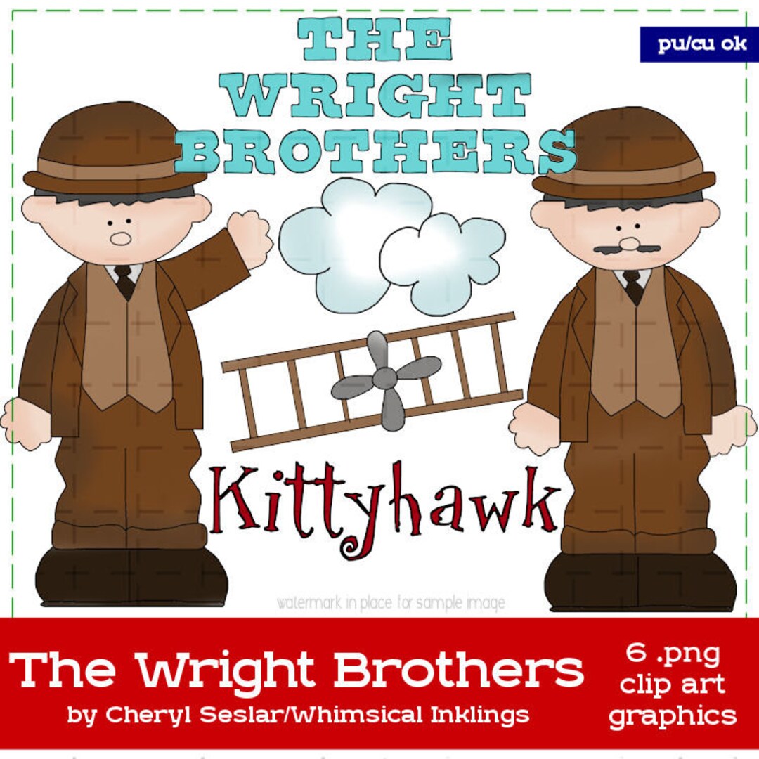 The Wright Brothers - Commercial Use History Clip Art Graphics ...