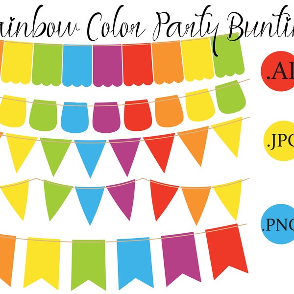 Rainbow Bunting - Etsy