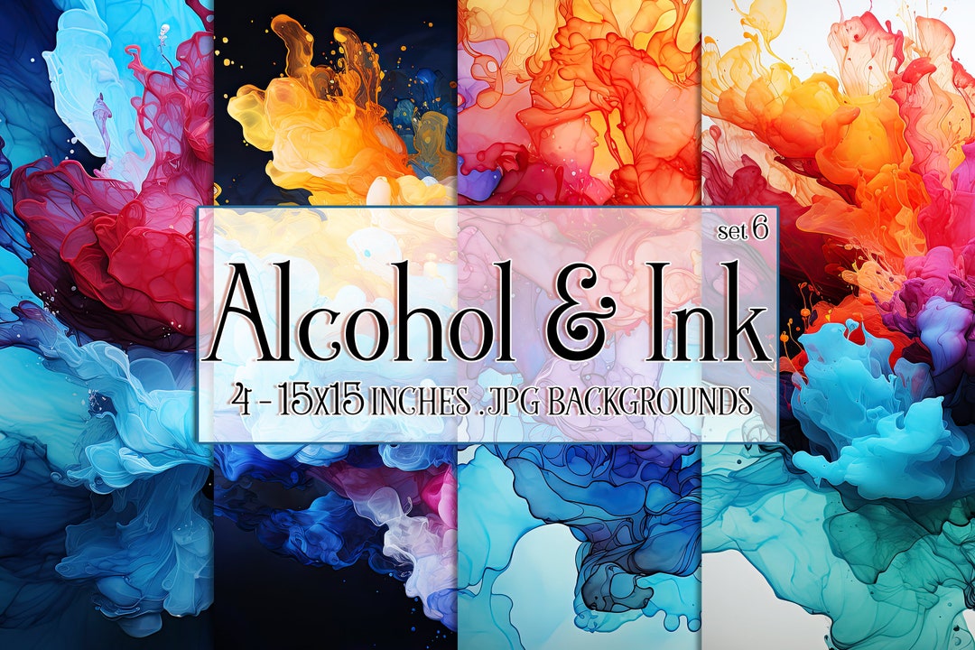 Alcohol & Ink Backgrounds, Vivid Gradients Alcohol Ink Textures ...