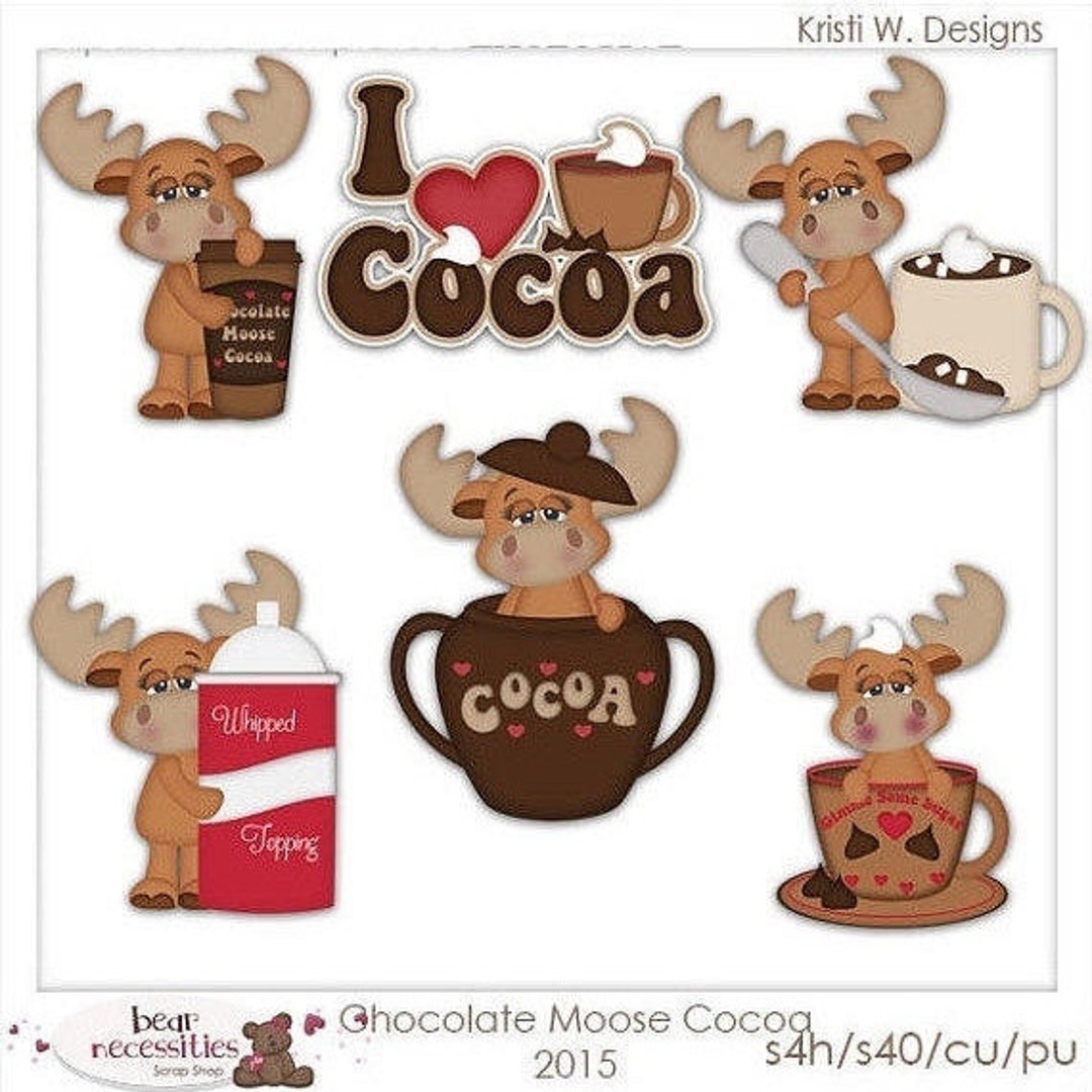 Commercial Use Clip Art Chocolate Moose Graphics Exclusive - Etsy
