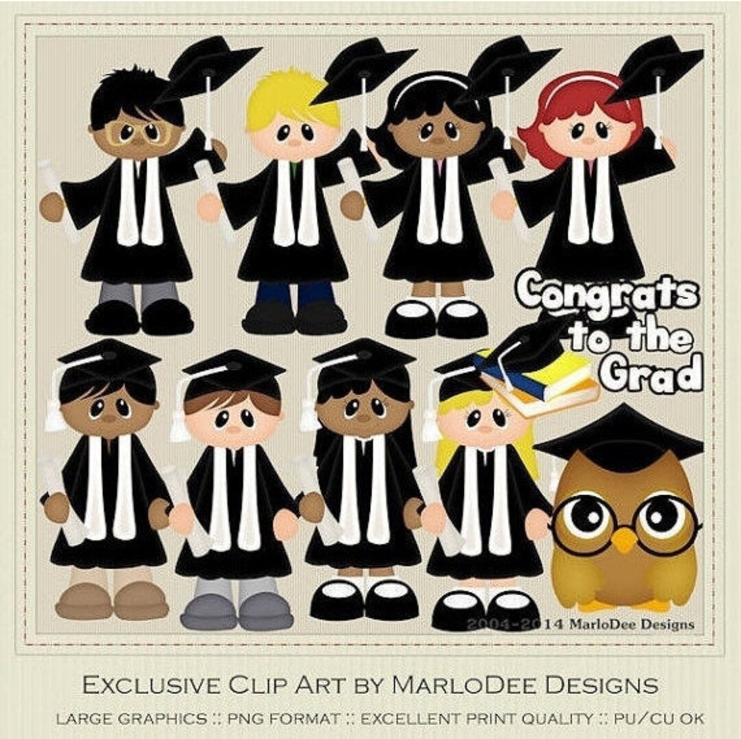 Commercial Use Clip Art Graphics | I Did It Graduation Children | Black ...