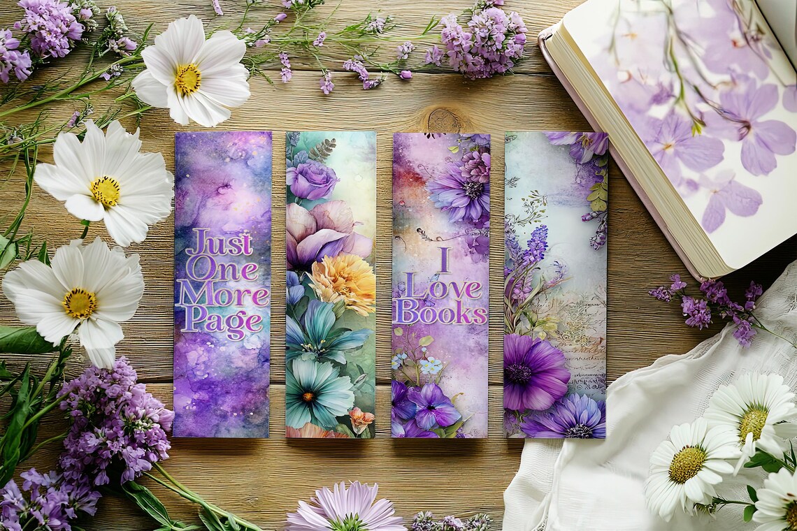 Abstract Style 2x8 Bookmark, Printable Bookmark, Feminine Bookmark ...