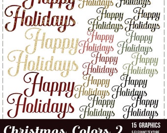 Happy Holidays Word Art - Etsy
