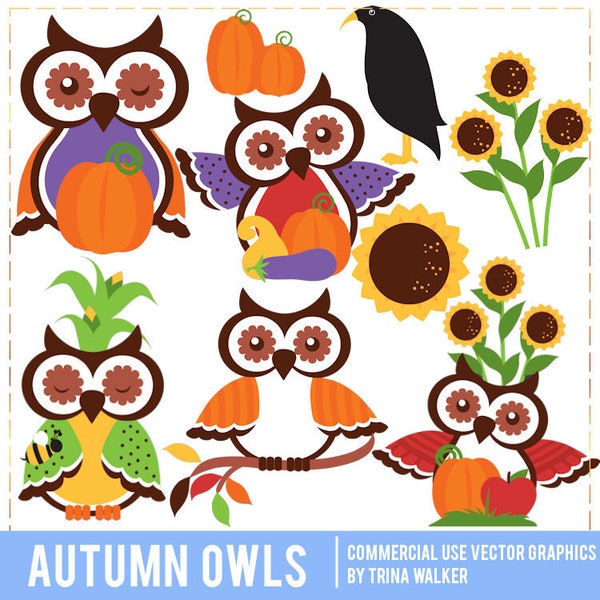 Owls Digital Clipart - Etsy UK