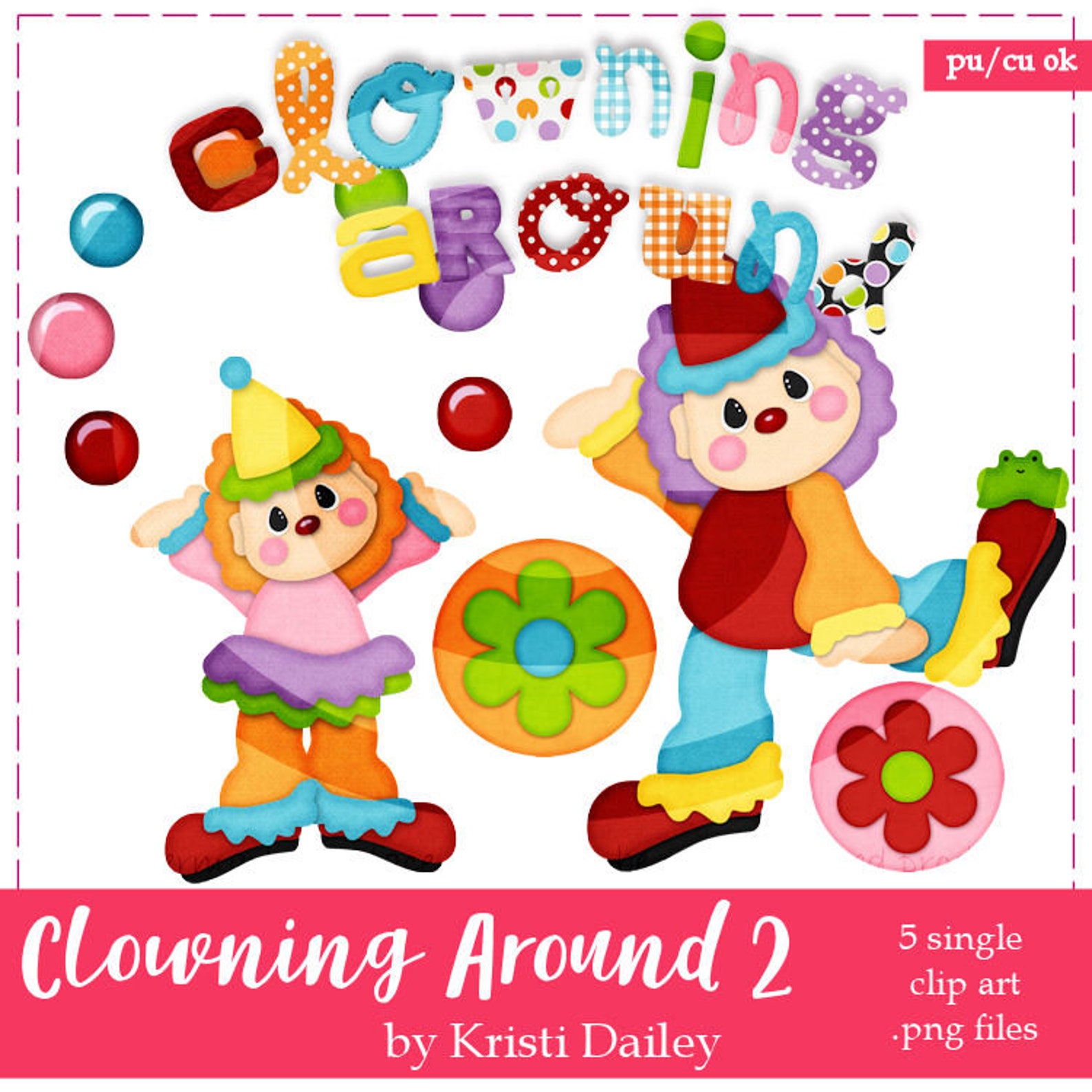 Clowning Around Clip Art - Etsy