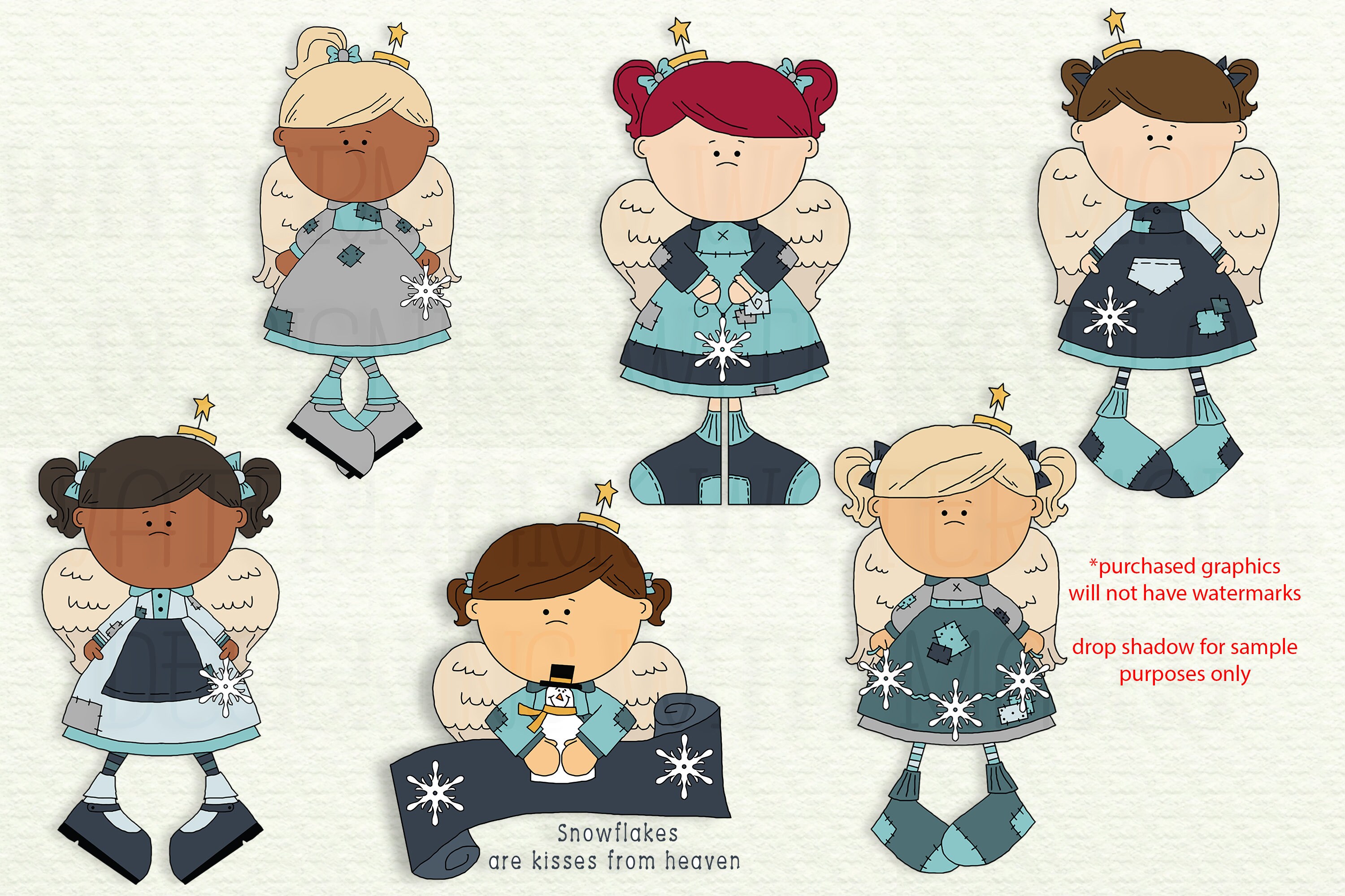 Snow Angels SVG Angel Png Angel Vectors Winter Angel Clipart Angel ...