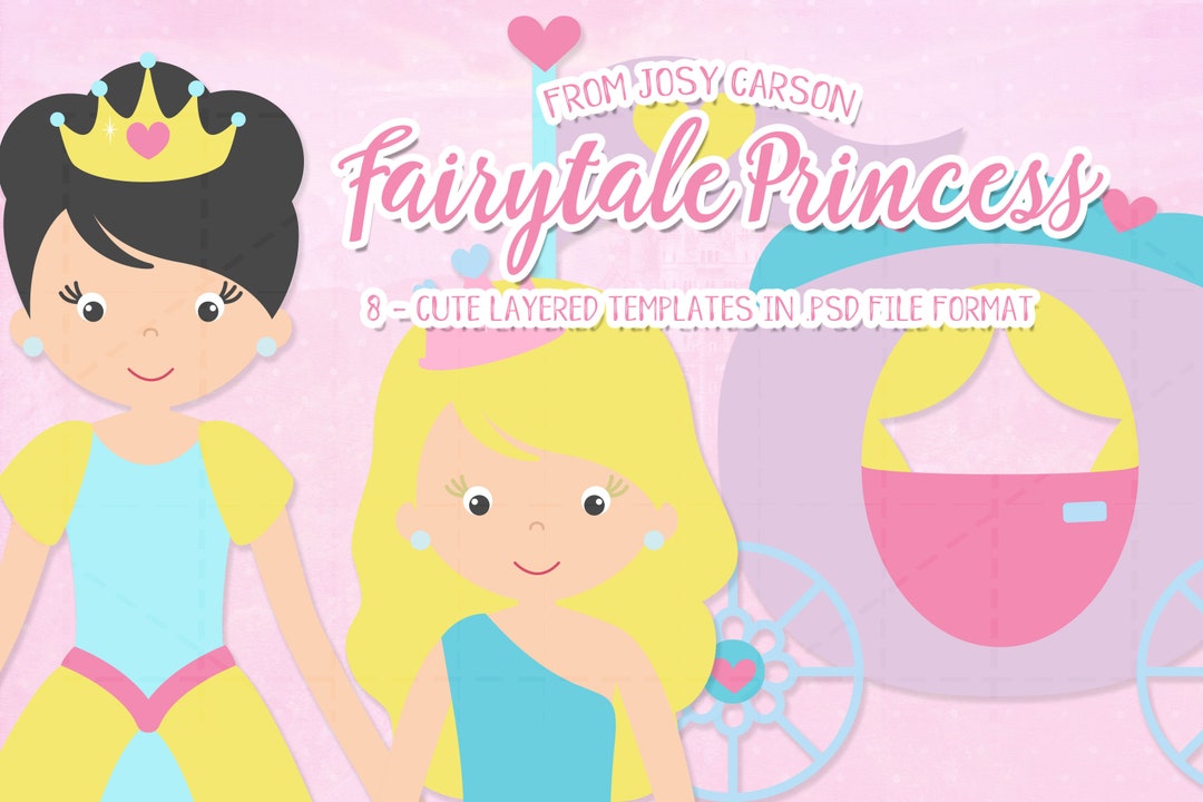 Fairytale Princess Layered Templates | Princess Clipart Template ...