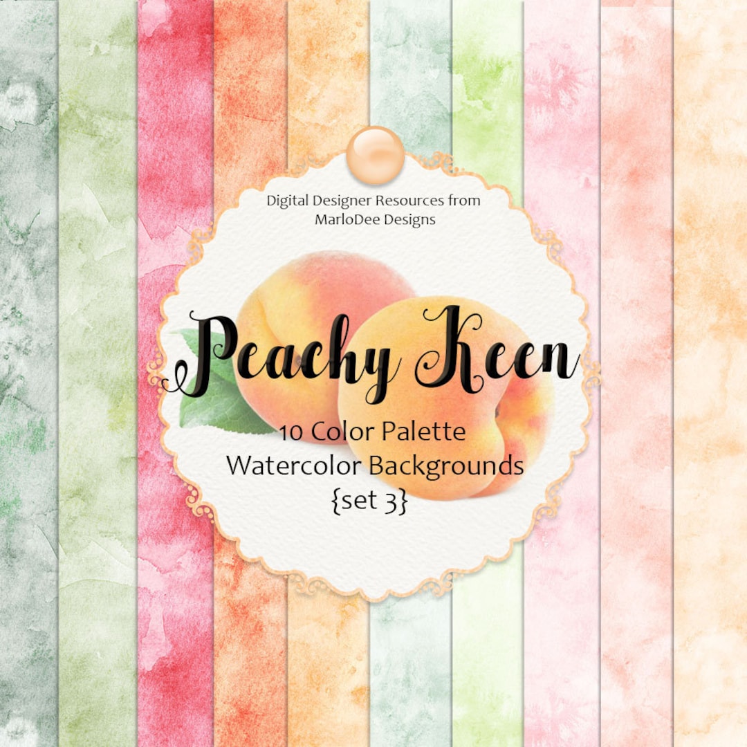 Peachy Keen Color Palette Watercolor Backgrounds Designer - Etsy