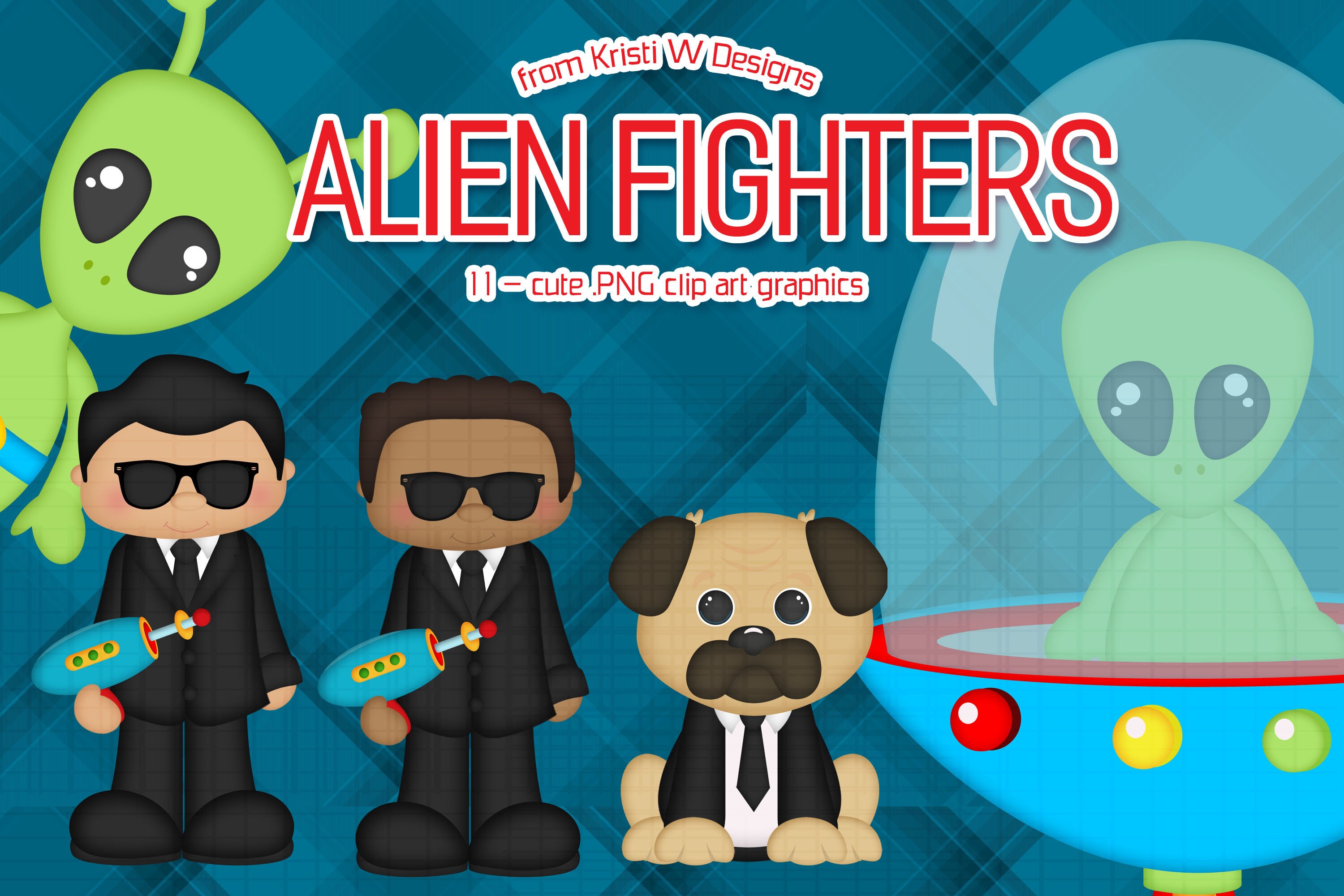 Alien Fighters Clipart Graphics From Kristi W Designs - Etsy