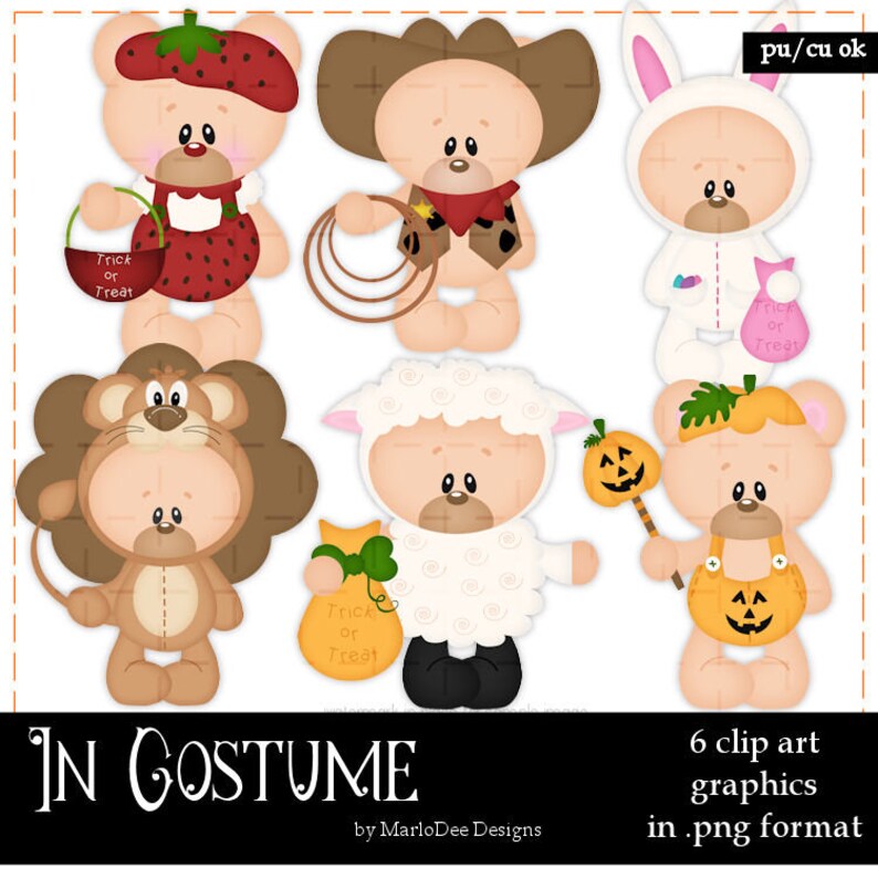 Commercial Use Clip Art Halloweengraphics Marshmallow Halloween Teddy ...