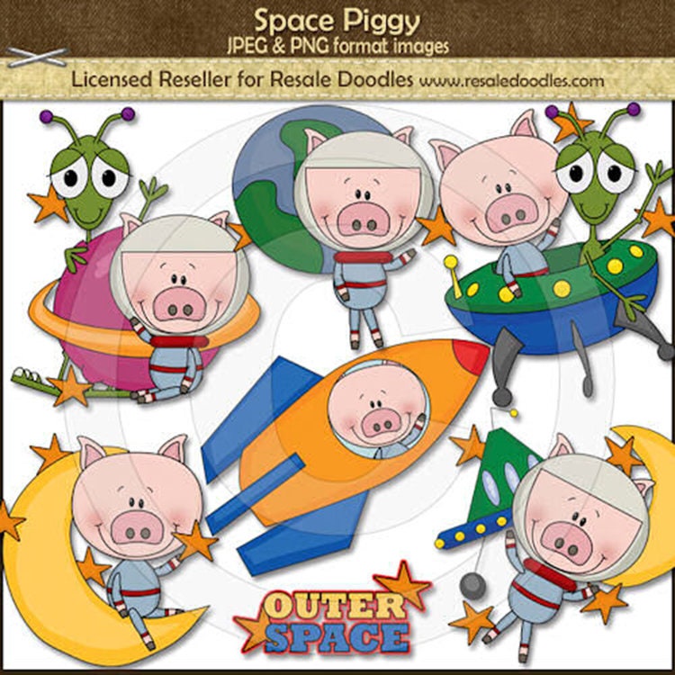 Space Pigs Outer Space Clipart Space Graphics Astronaut Space Ship ...