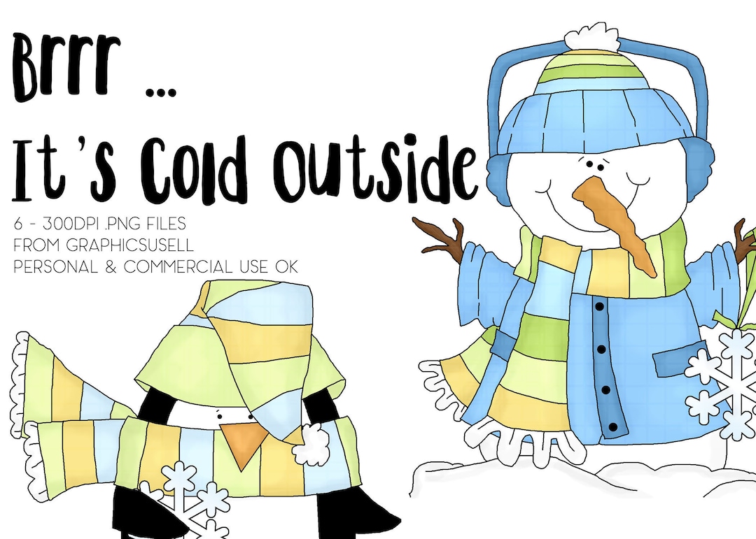 Brrr It's Cold Outside Clip Art Graphics by Alice Smith - Etsy