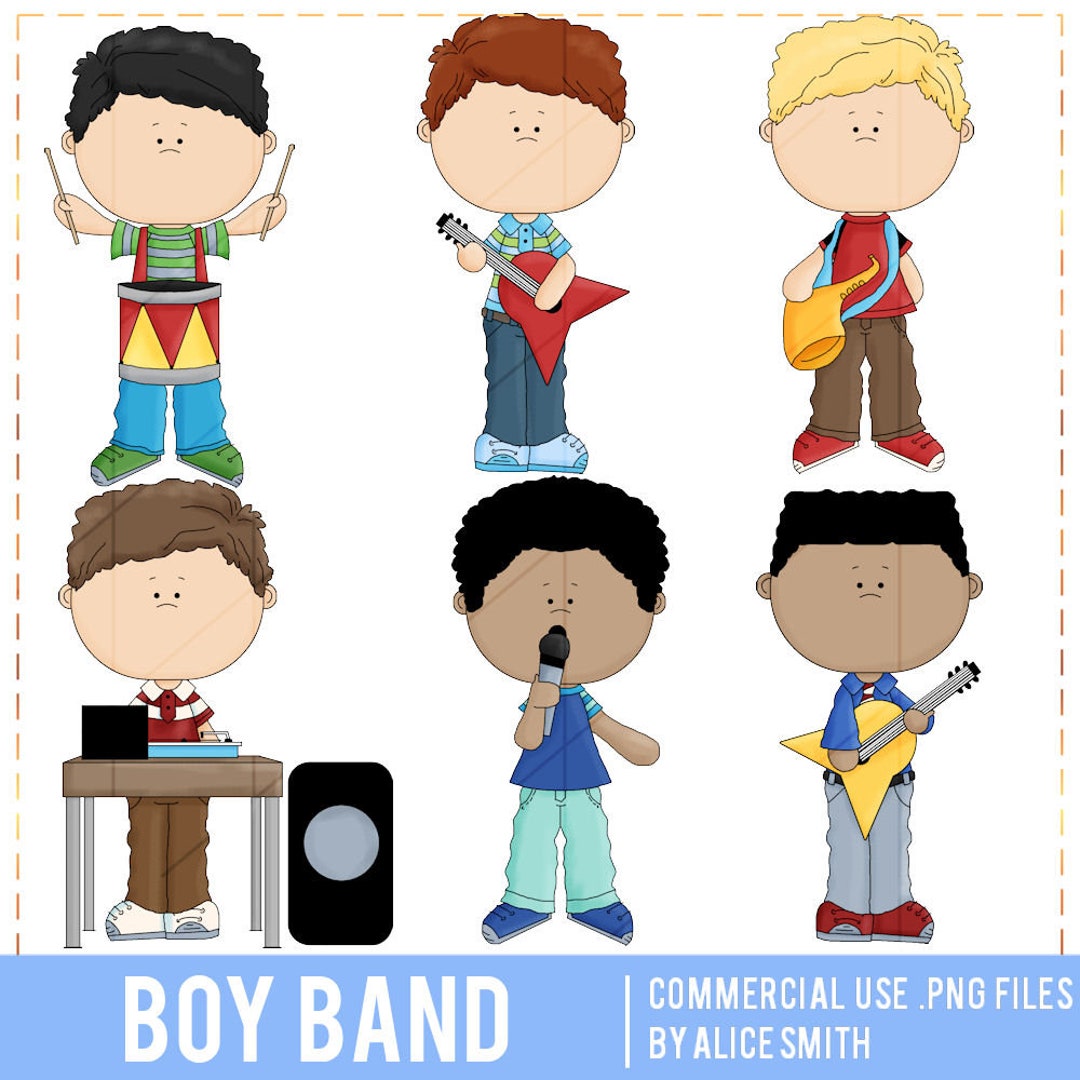 Boy Band - Commercial Use Clip Art by Alice Smith - Etsy