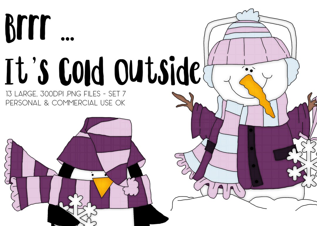 Brrr It's Cold Outside Clip Art - Etsy