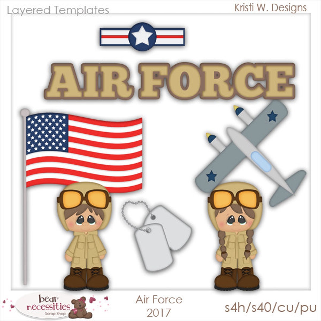 Air Force - Layered Templates by Kristi W Designs - Etsy