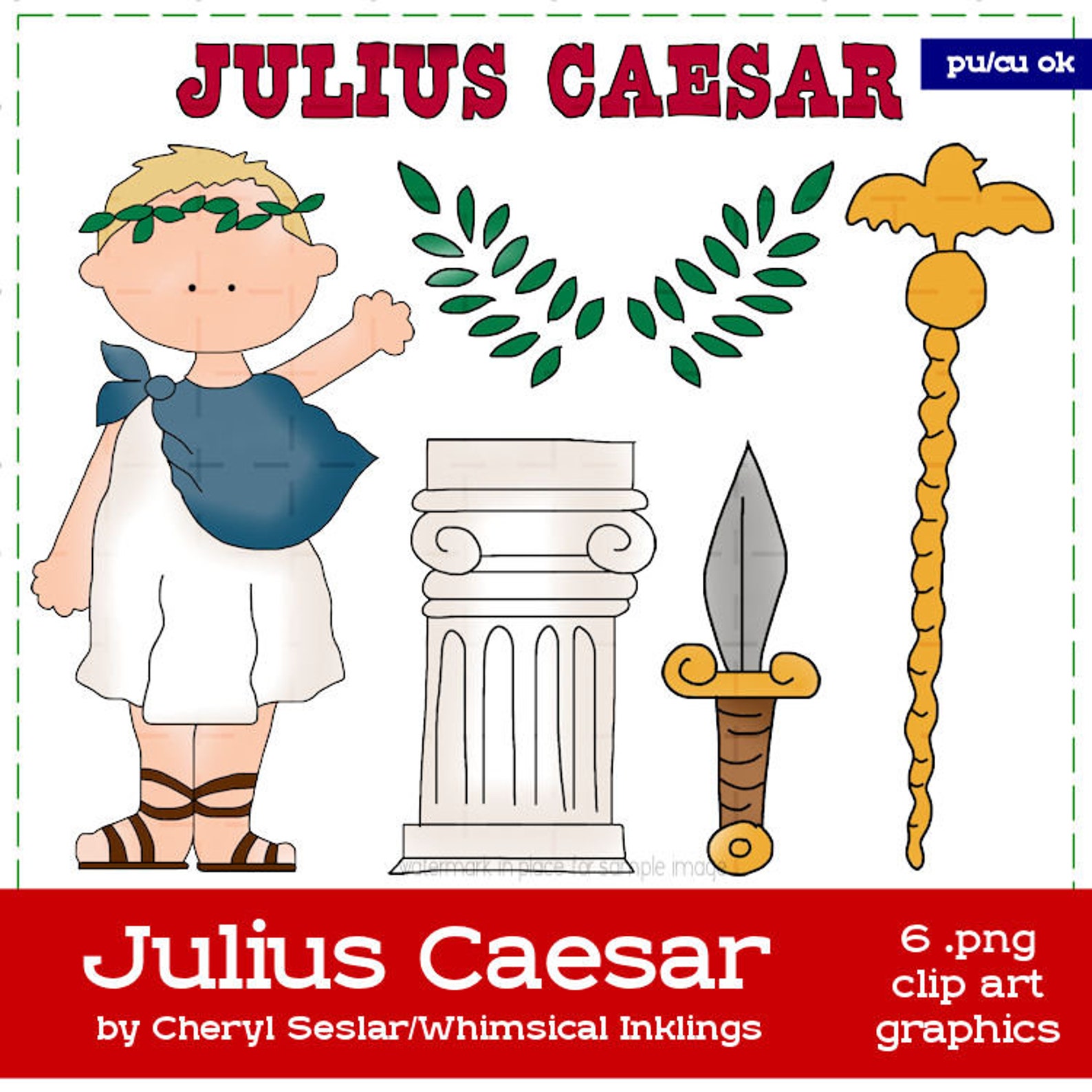 Julius Caesar - Commercial Use History Clip Art Graphics | Whimsical ...