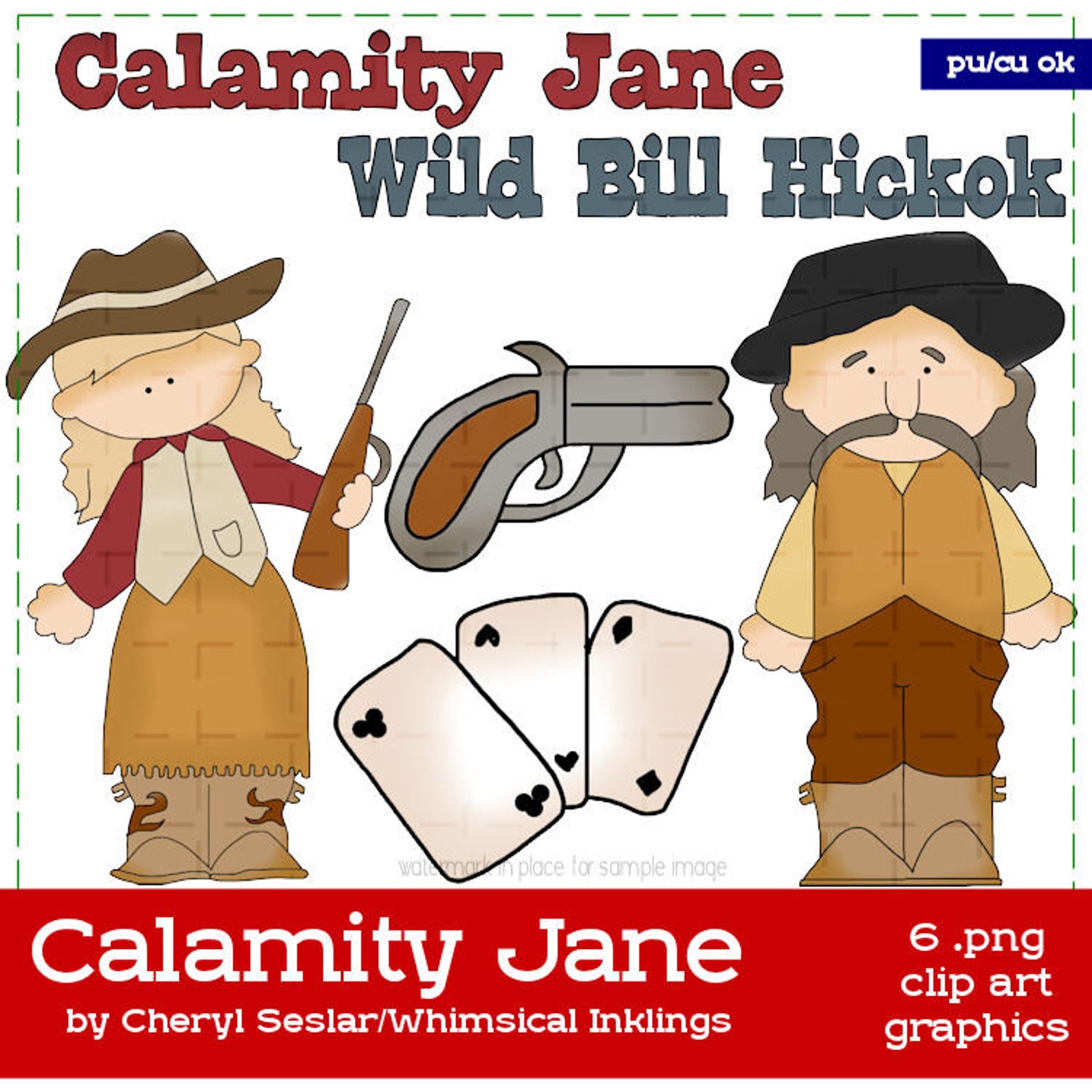 Calamity Jane - Commercial Use History Clip Art Graphics | Whimsical ...