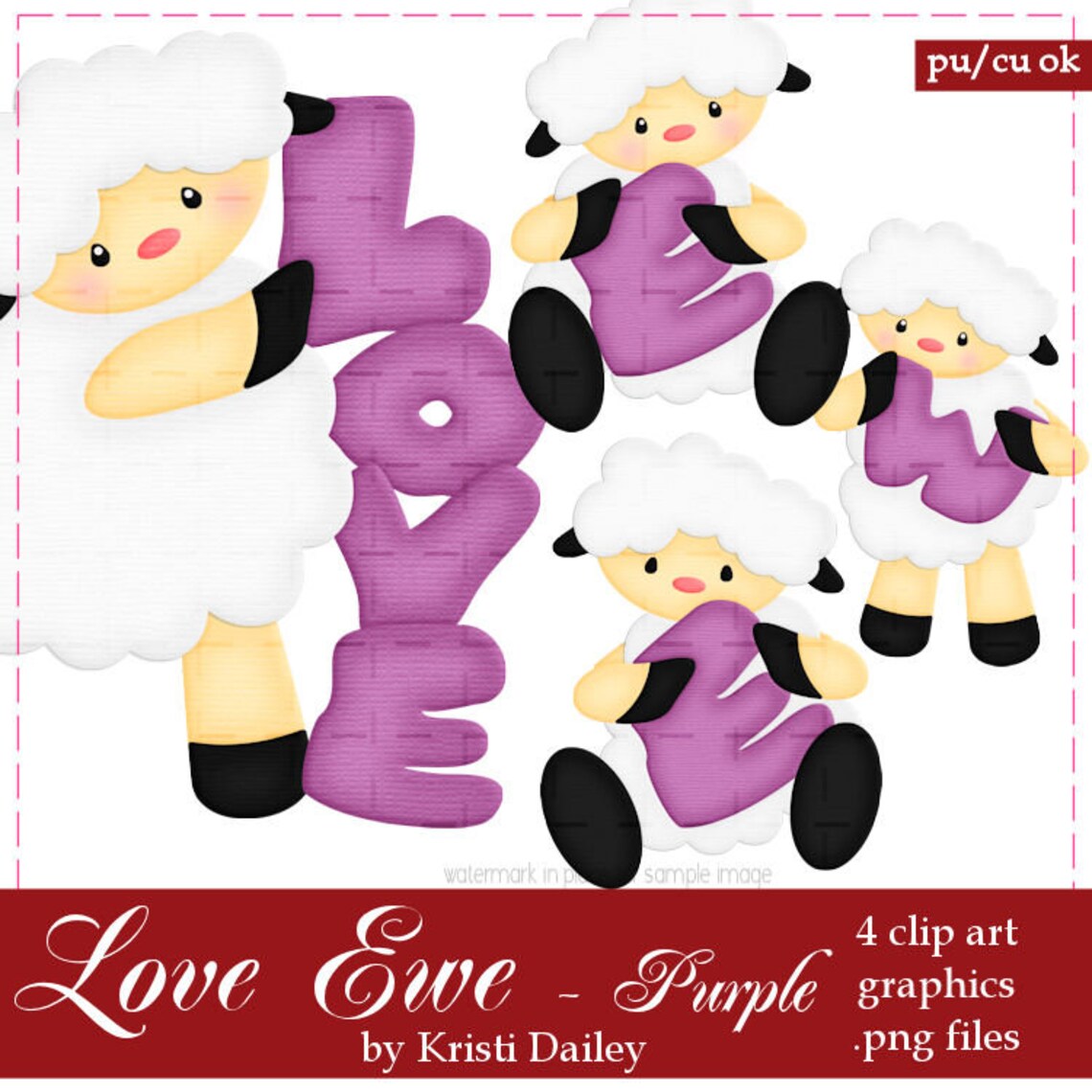 Valentine's Day Love Ewe Clip Art Bundle - Etsy