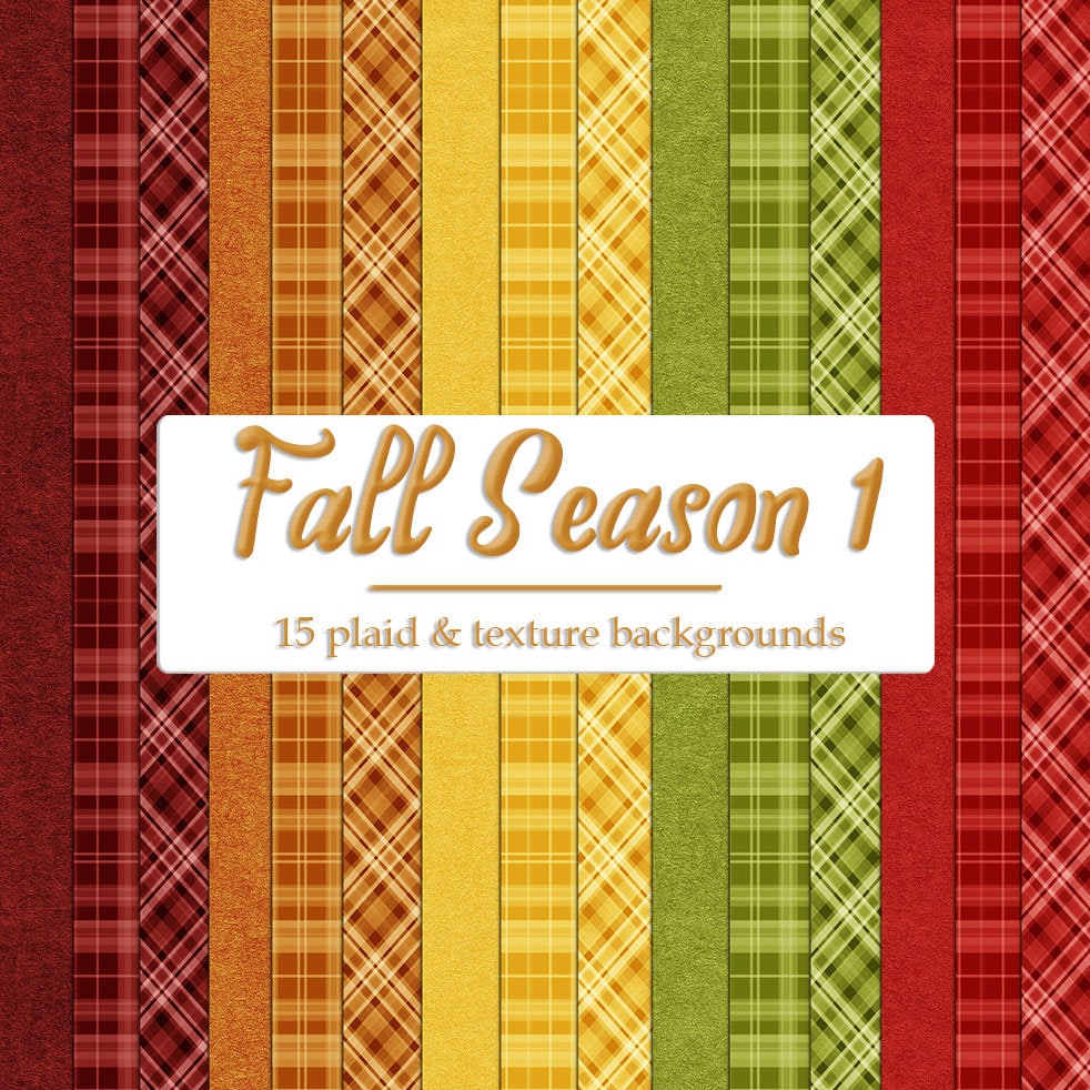 Fall Season Colors Plaid & Texture Cardstock Backgrounds - Etsy