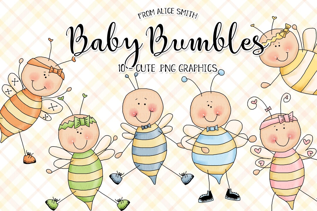 Baby Bumble Bees Clip Art Graphics by Alice Smith - Etsy